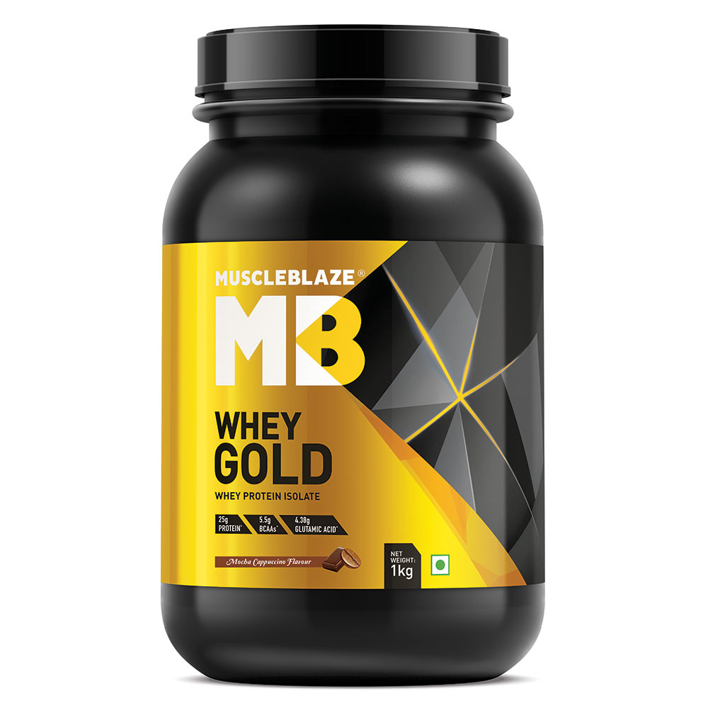 MuscleBlaze Whey Gold Protein Isolate - Mocha Cappuccino (1Kg / 2.2 lb)