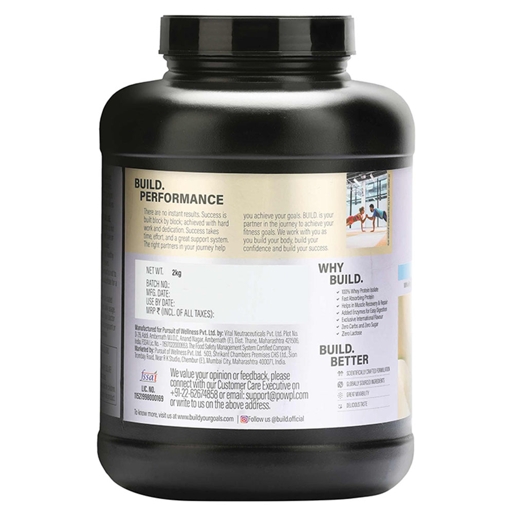 Build 100% Whey Isolate, 4.4 lb French Vanilla at Best Price in India ...