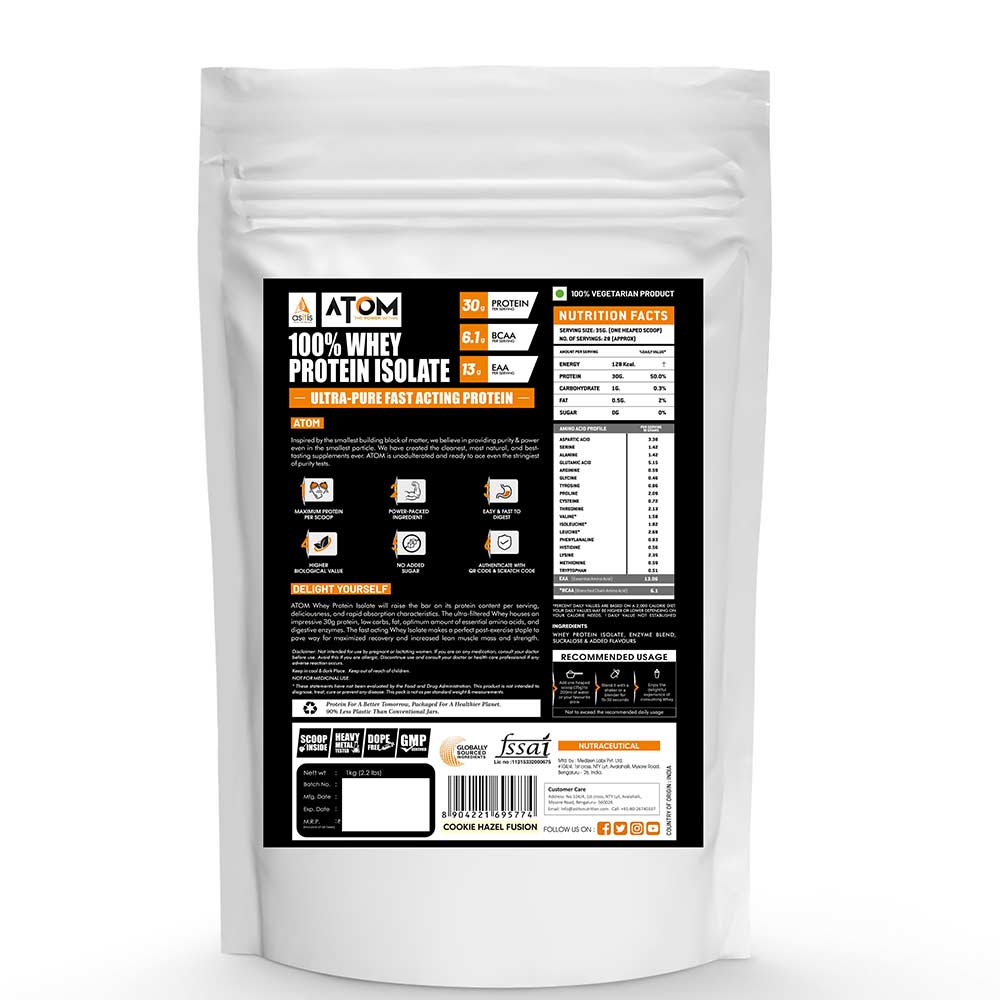 ATOM 100% Whey Protein Isolate Ultra-Pure at Best Price in India ...