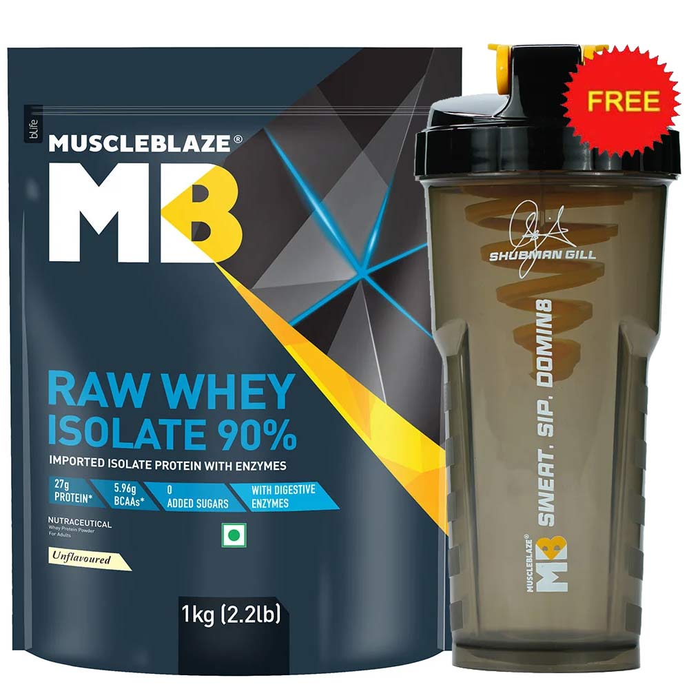 MuscleBlaze Raw Whey Protein Isolate 2.2 lb Unflavored