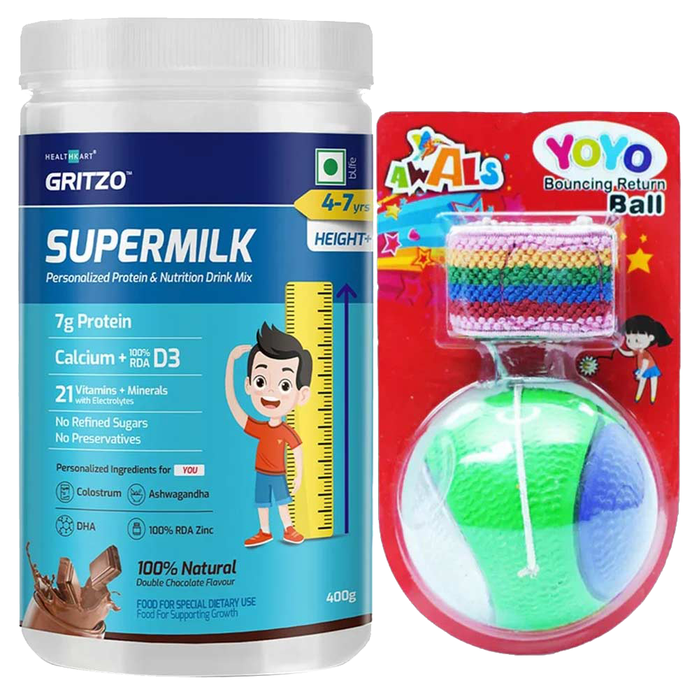 Gritzo SuperMilk Height+ for 4-7 Yrs Personalized Protein & Nutrition ...
