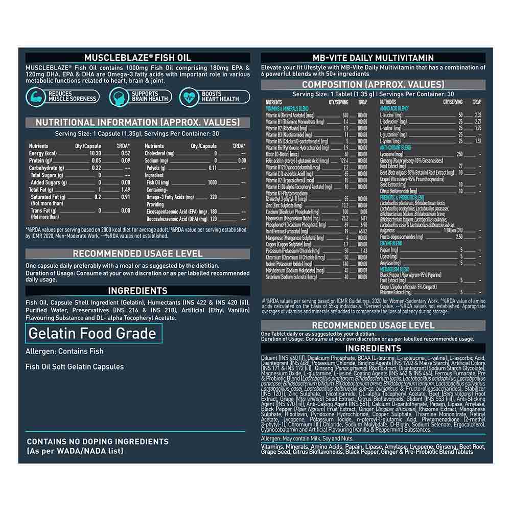 Fish Oil 1000mg & MB-Vite Multivitamin Combo OP at Best Price in India ...