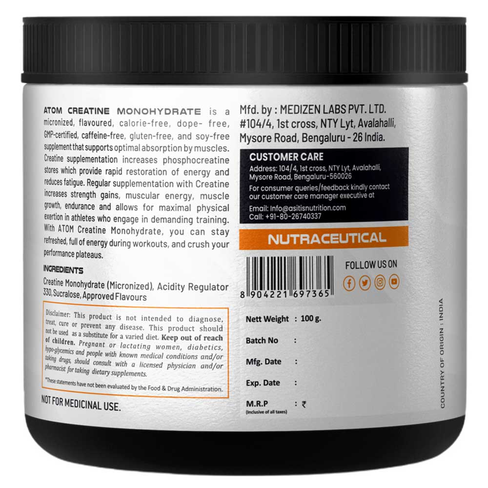 ATOM Creatine Monohydrate at Best Price in India | https://www ...