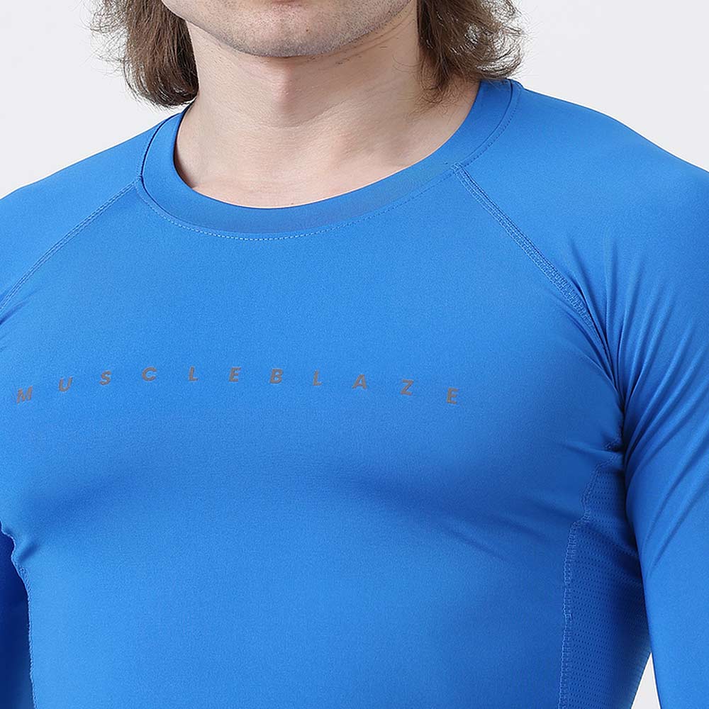 Compression Muscle Tee Full Sleeve Superman Blue • Medium